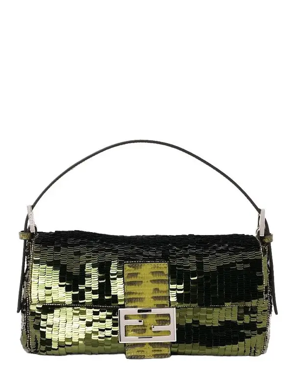Fendi Baguette® 26424 Sequined Shoulder Bag - Green