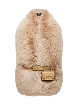 Fendi Maxi Furs Stole With Multifunctional Belt - Beige