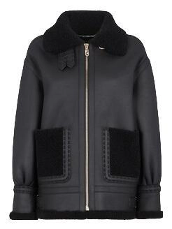 Fendi Oversized Shearling Aviator Jacket - Black