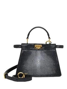 Fendi Peekaboo Iseeu Petite Bag In Stingray Leather - Black