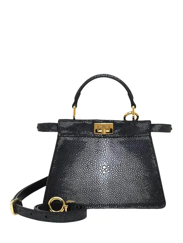 Fendi Peekaboo Iseeu Petite Stingray Bag - Black