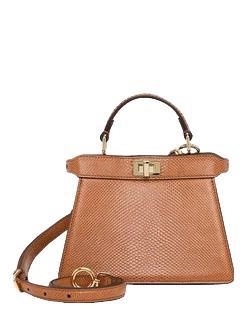 Fendi Peekaboo Iseeu Petite Karung Leather Bag - Brown