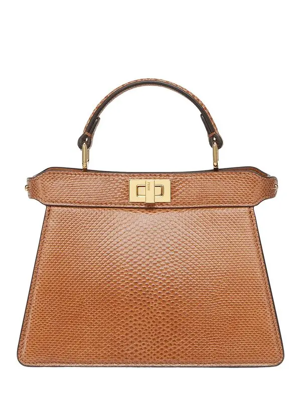 Fendi Peekaboo Iseeu Petite Karung Leather Bag - Brown