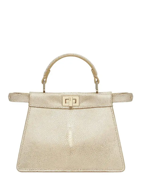 Fendi Peekaboo Iseeu Petite Metallic Stingray Leather Bag - Gold