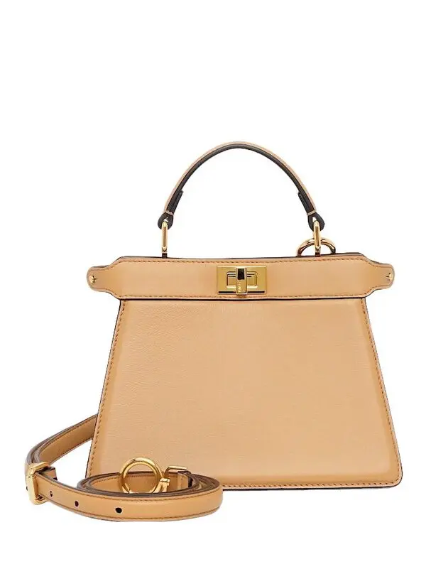 Fendi Peekaboo Iseeu Petite Nappa Leather Bag - Beige