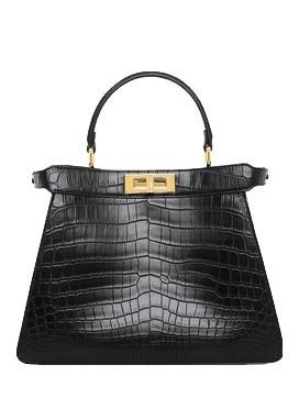 Fendi Peekaboo Iseeu Medium Crocodile Bag - Black
