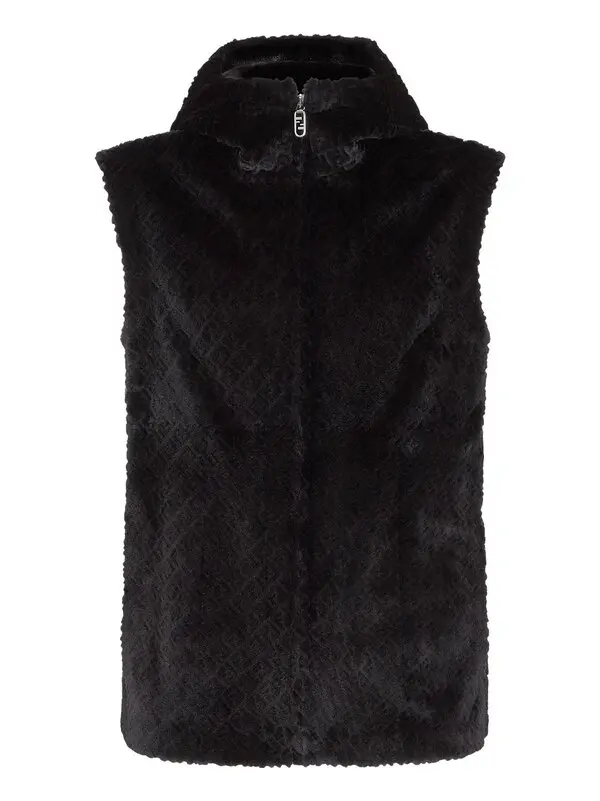 Fendi Micro-ff Laser-cut Mink Gilet - Black