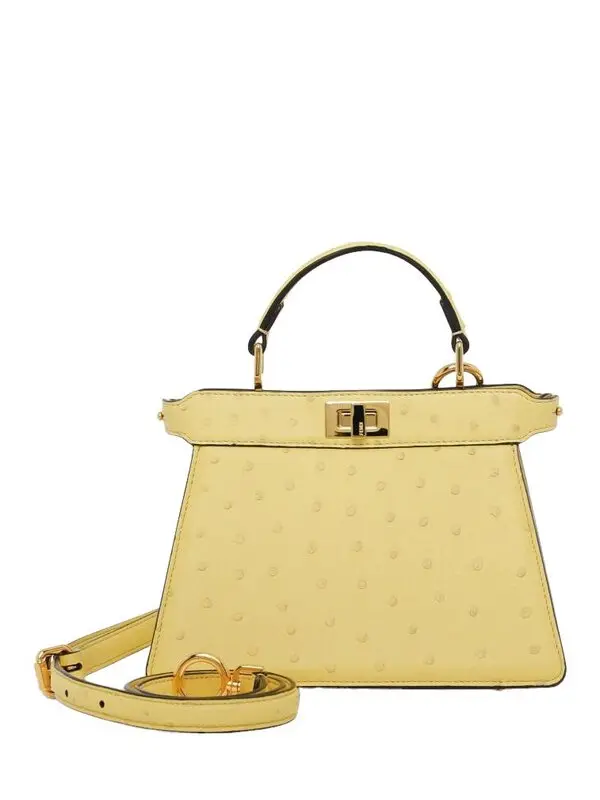 Fendi Peekaboo Iseeu Petite Ostrich Leather Bag - Yellow