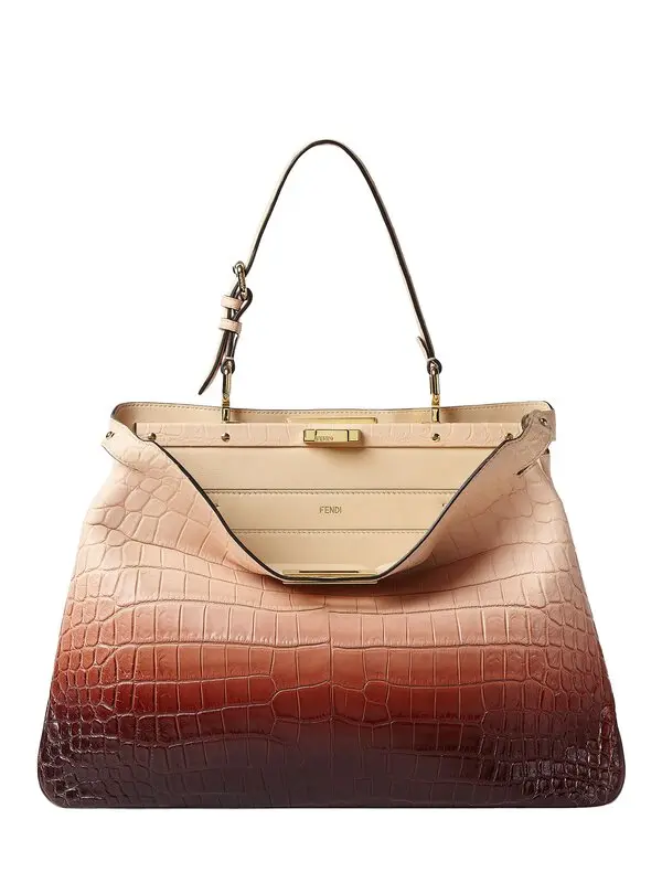 Fendi Peekaboo Soft Large Crocodile Bag - Pink