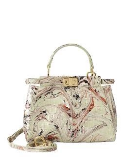 Fendi Peekaboo Mini Crocodile Bag With Florentine Paper Motif - Multicolour