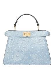 Fendi Peekaboo Iseeu Petite Ostrich Bag - Blue