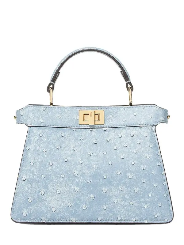 Fendi Peekaboo Iseeu Petite Ostrich Bag - Blue
