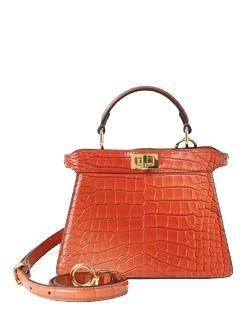 Fendi Peekaboo Iseeu Petite Crocodile Bag - Red