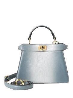 Fendi Peekaboo Iseeu Petite Karung Snakeskin Bag - Grey