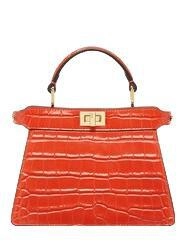 Fendi Peekaboo Iseeu Petite Crocodile Leather Bag - Red