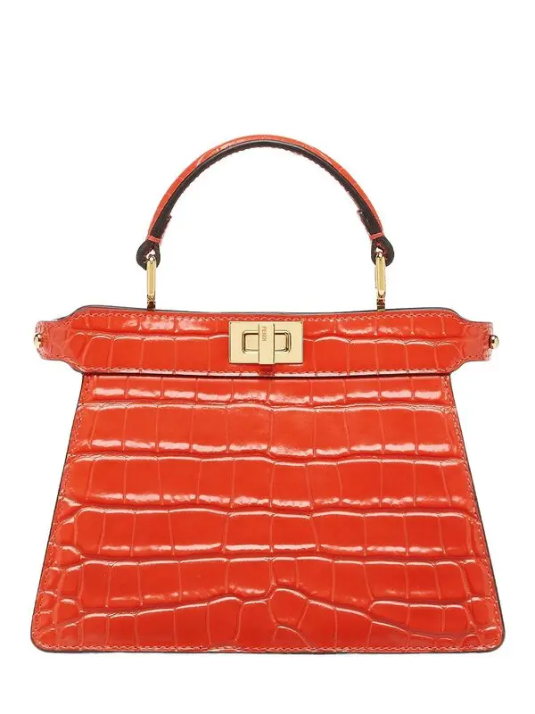 Fendi Peekaboo Iseeu Petite Crocodile Leather Bag - Red
