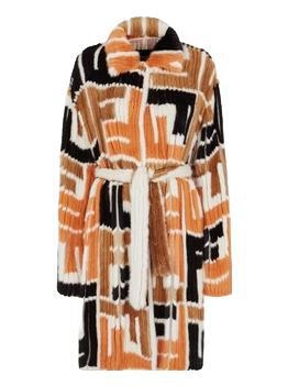 Fendi Wrap-style Midi Coat With Ff Puzzle Motif - Multicolour
