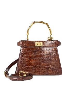Fendi Peekaboo Iseeu Petite Crocodile Leather Bag - Brown