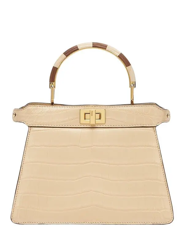Fendi Peekaboo Iseeu Petite Crocodile Bag - Beige