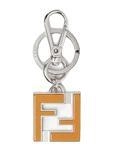 Fendi Ff Squared Enamelled Metal Key Ring - Orange