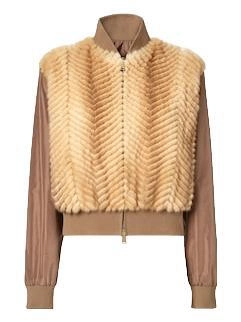 Fendi Bomber Jacket With Mink Insert - Brown