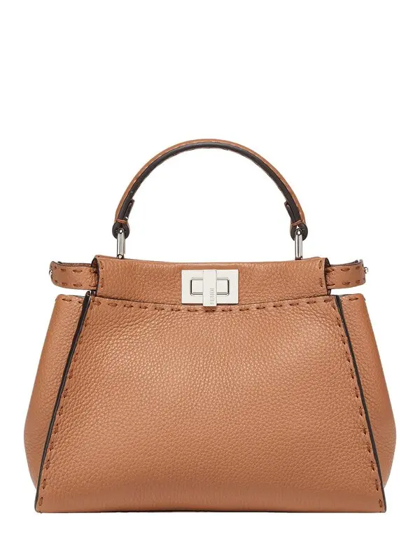 Fendi Peekaboo Mini Cuoio Romano Leather Bag - Brown
