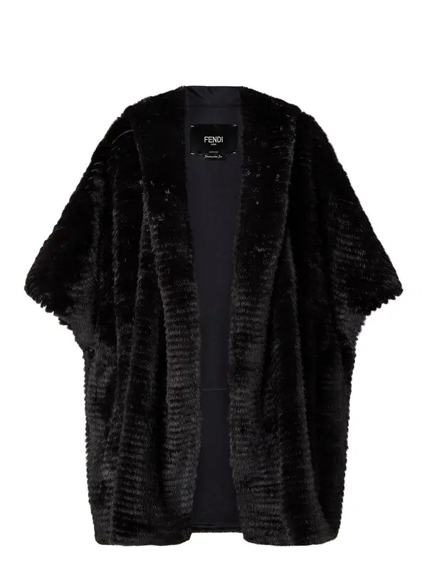 Fendi Mink Featherlike Poncho - Black