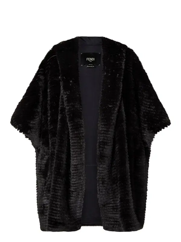 Fendi Mink Featherlike Poncho - Black