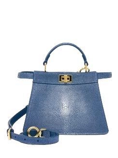 Fendi Peekaboo Iseeu Petite Stingray Leather Bag - Blue