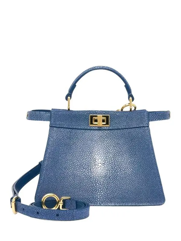 Fendi Peekaboo Iseeu Petite Stingray Leather Bag - Blue