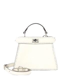Fendi Peekaboo Iseeu Petite Selleria Bag In Cuoio Romano Leather - White