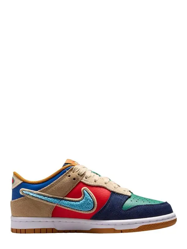 Nike Dunk Low Gs "midnight Navy Noise Green" Sneakers - Multicolor