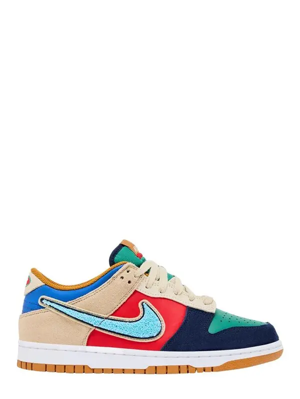 Nike Dunk Low Gs "midnight Navy Noise Green" Sneakers - Multicolor