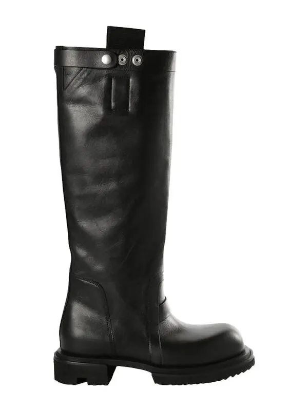 Rick Owens Knee High Pull On Boots - Black