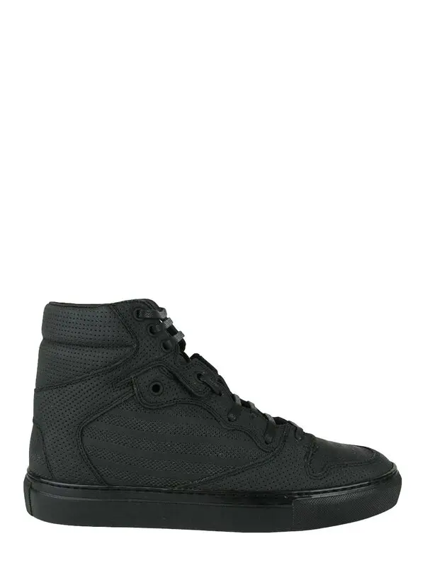 Balenciaga Perforated High Top Sneakers - Black
