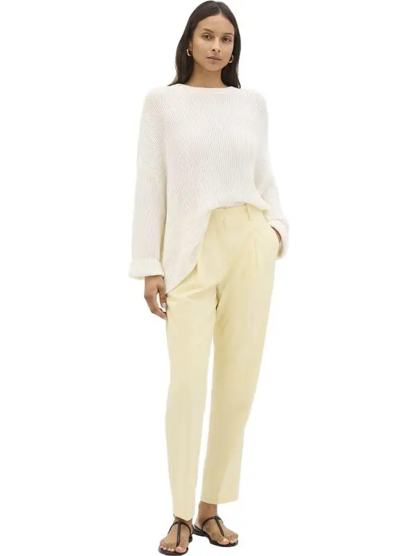 Another Tomorrow Wool Blend Peg Trousers - Sunlight
