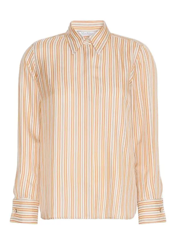 Max Mara Striped Silk Shirt - Yellow