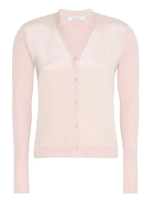 Max Mara Cashmere And Silk V-neck Cardigan - Pink