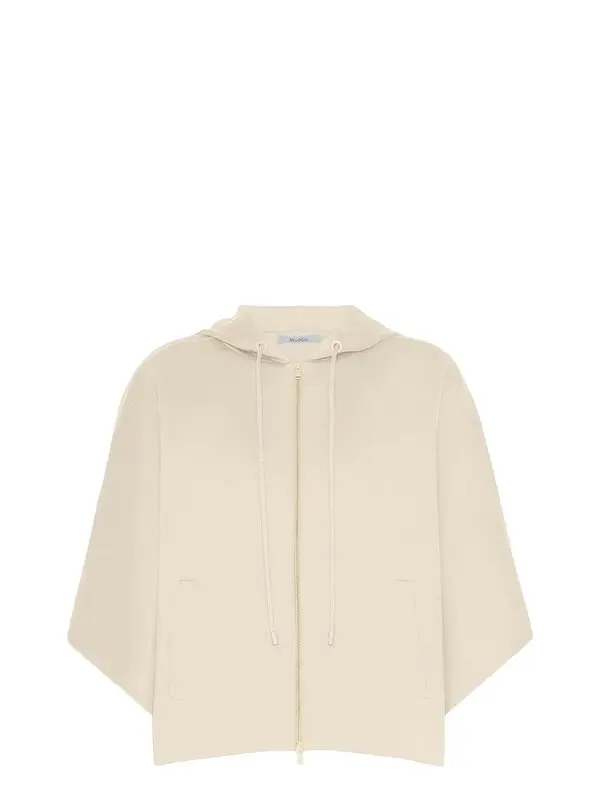 Max Mara Technical Cotton Jersey Boxy Sweater With Drawstring Hood - Stone