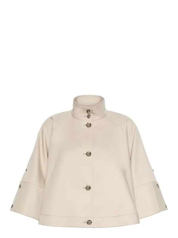 Max Mara Water-repellent Gabardine Cape - Stone