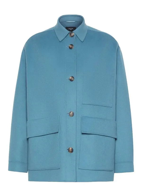 Max Mara Double Wool Shirt Jacket - Light Blue