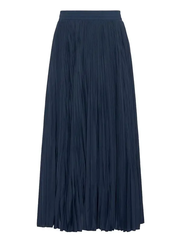 Max Mara Plissé-pleated Skirt - Navy