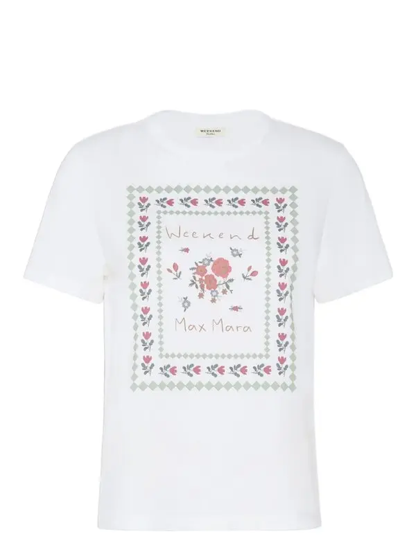 Max Mara Printed Cotton T-shirt - White