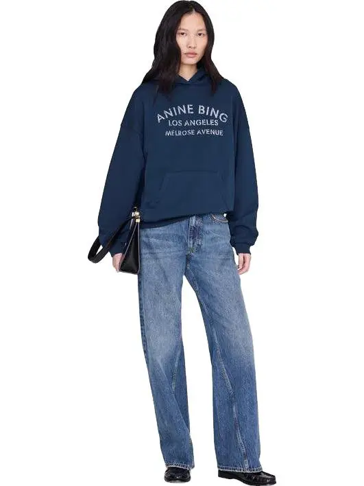 ANINE BING Melrose Stencil Sweatshirt - Navy