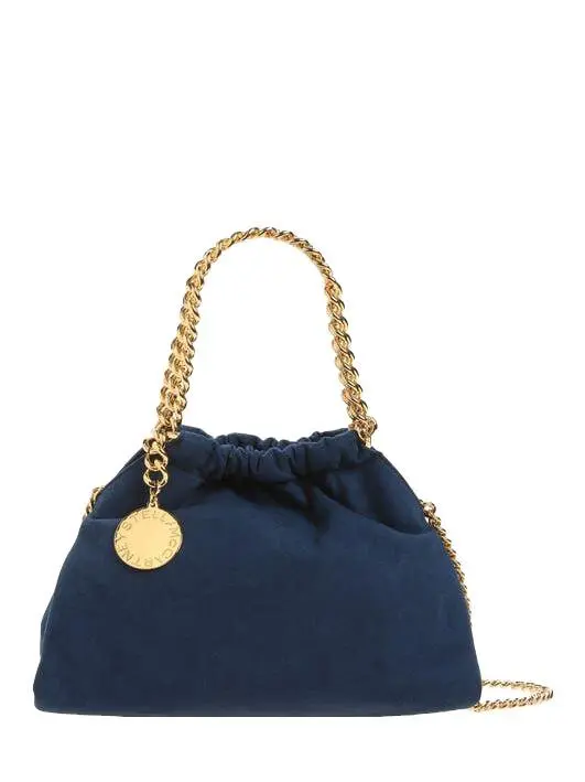 Stella McCartney Mini Falabella Faux Suede Drawstring Bag - Navy