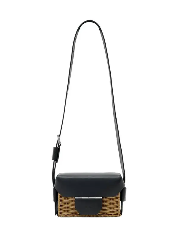 ALLSAINTS Monique Wicker Crossbody Bag - Biscuit/black