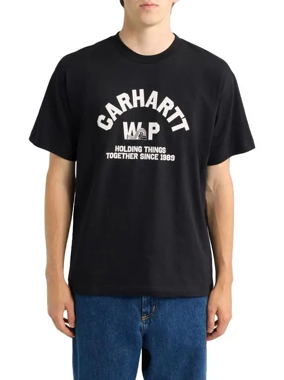 Carhartt Work In Progress Column Organic Cotton Graphic T-shirt - Black