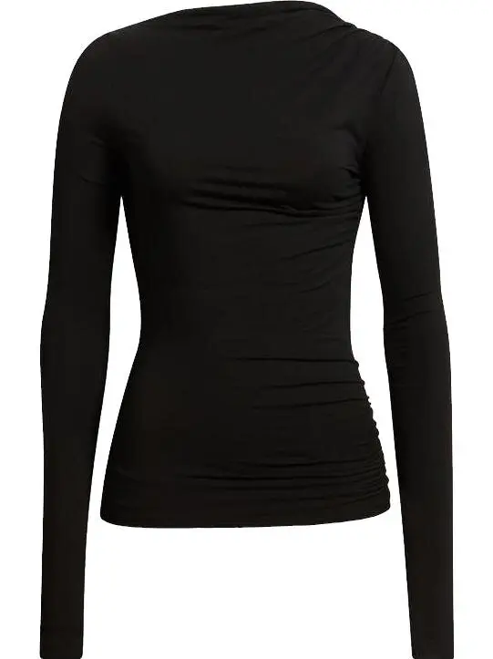 ARTLESS FOREVER Romy Ruched Open Back Stretch Jersey Top - Black