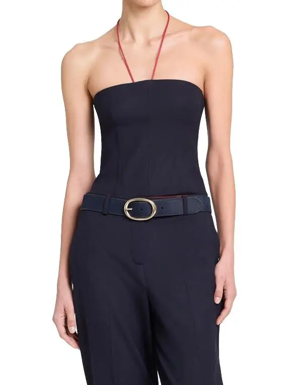 TWP Jillian Stretch Wool Bustier Top - Midnight