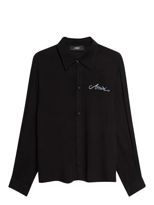 Amiri Ma Check Viscose Button-up Shirt - Black